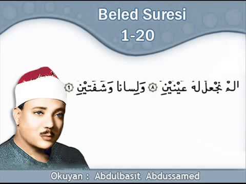 Abdussamed -Beled Suresi - Cemaatli Arapça Metin