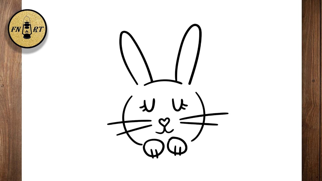 How to draw a easter bunny face easy step by step - YouTube