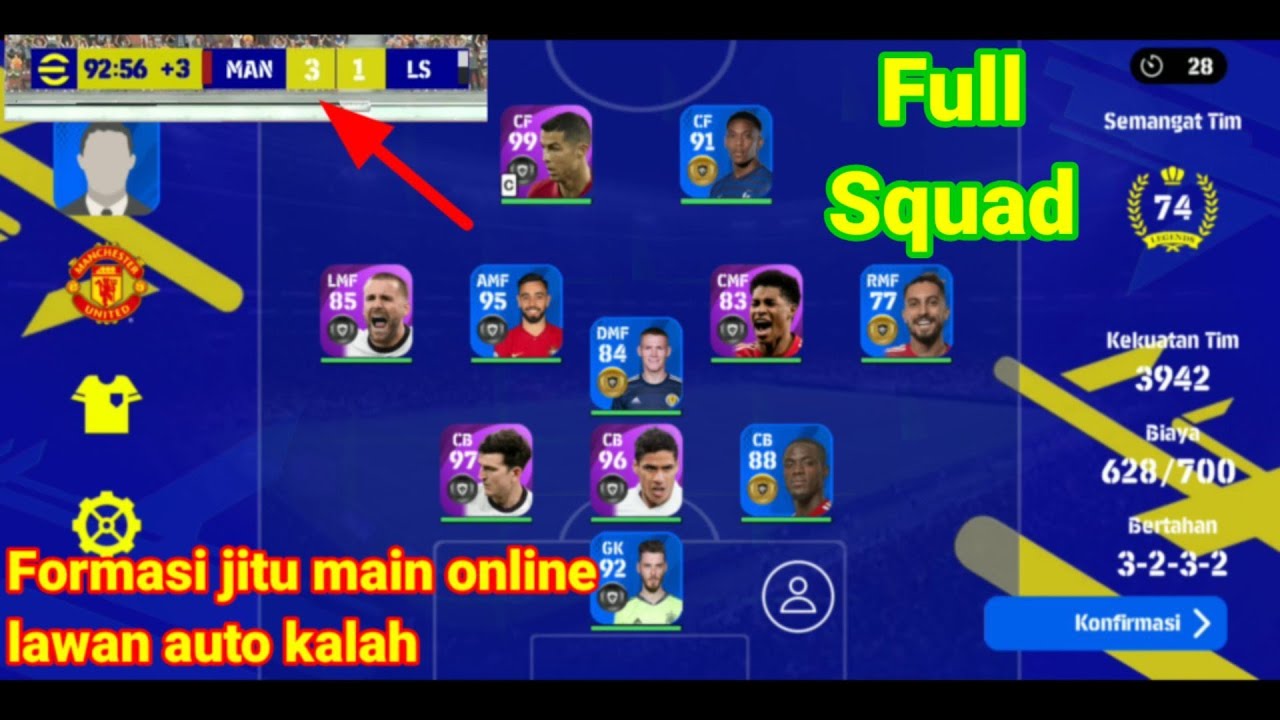 Formasi Pes 2021 Mobile terbaik Android Gameplay - YouTube