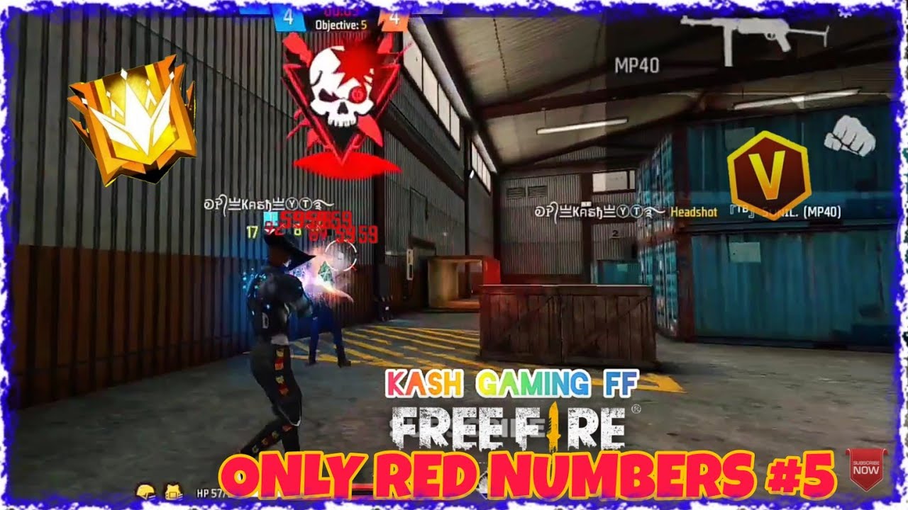 ONLY RED NUMBER #5 KASH GAMING FF FREEFIRE - YouTube
