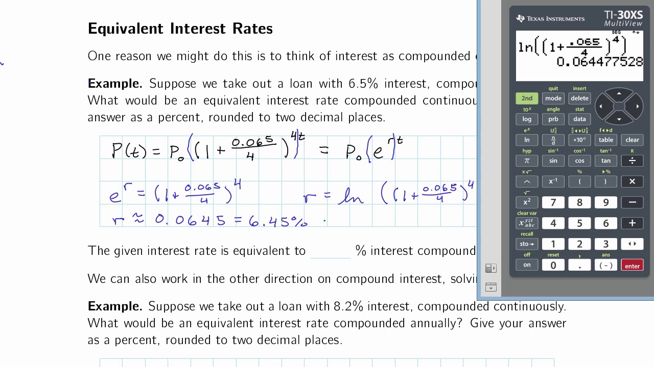 Equivalent Interest Rates - YouTube