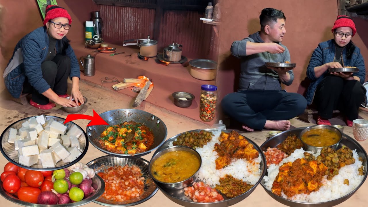 Darjeeling Village Cooking &Eating Paneer Masala Recipe, Chana Dal with ...