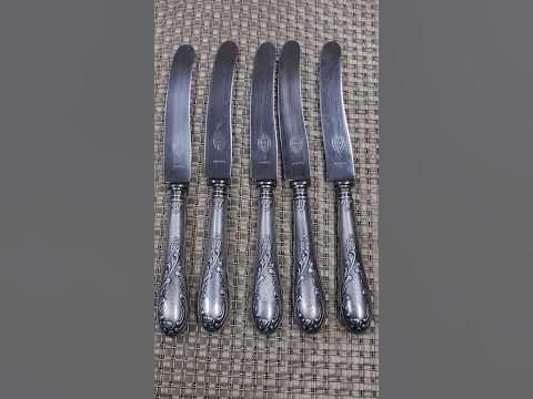 СЕРЕБРЯНАЯ РУЧКА НА НОЖАХ 875 ПРОБА СО ЛЬВОМ JERNBOLAGET ESKILSTUNA ...