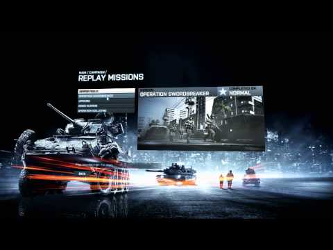 Battlefield 3, main menu, UI selections - YouTube