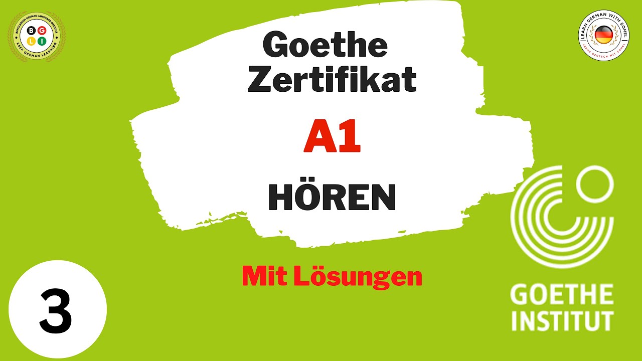 New Hören mit Lösungen || Goethe Zertifikat A1 || Test-3 - YouTube