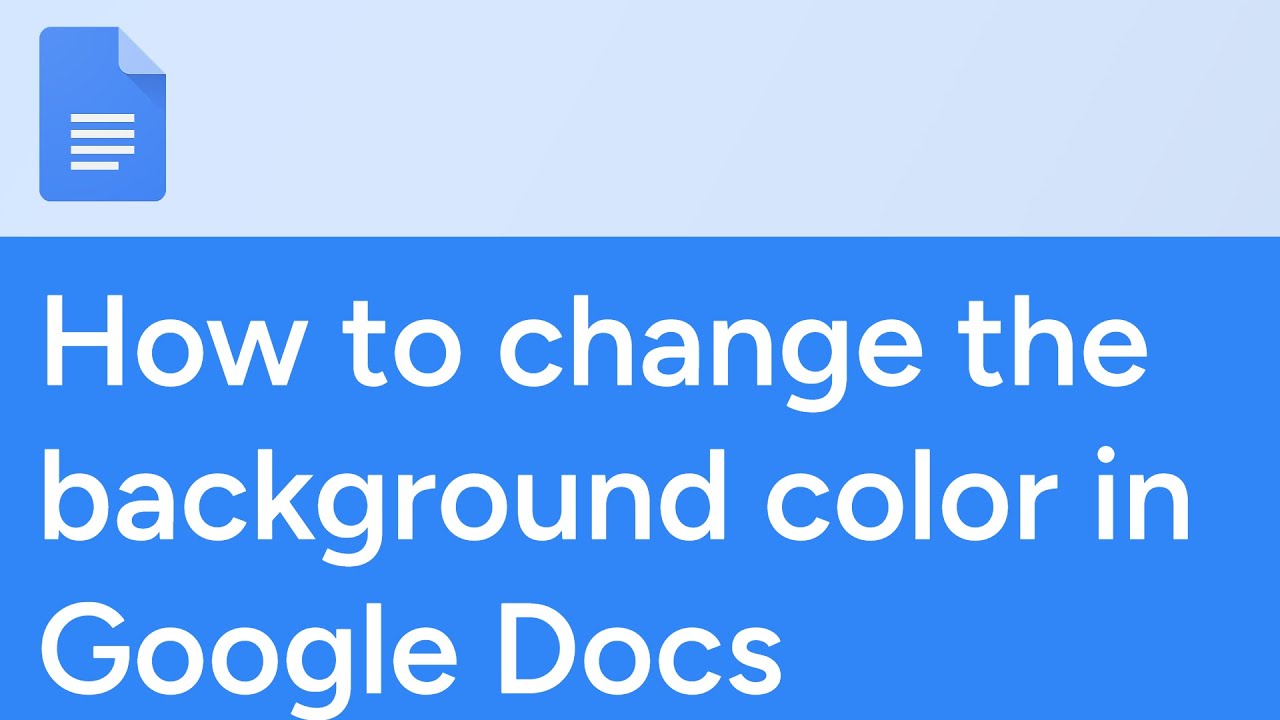 How to change the background color in Google Docs - YouTube