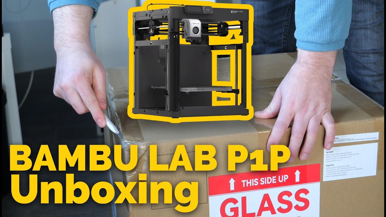 BAMBU LAB P1P unboxing and first print - YouTube