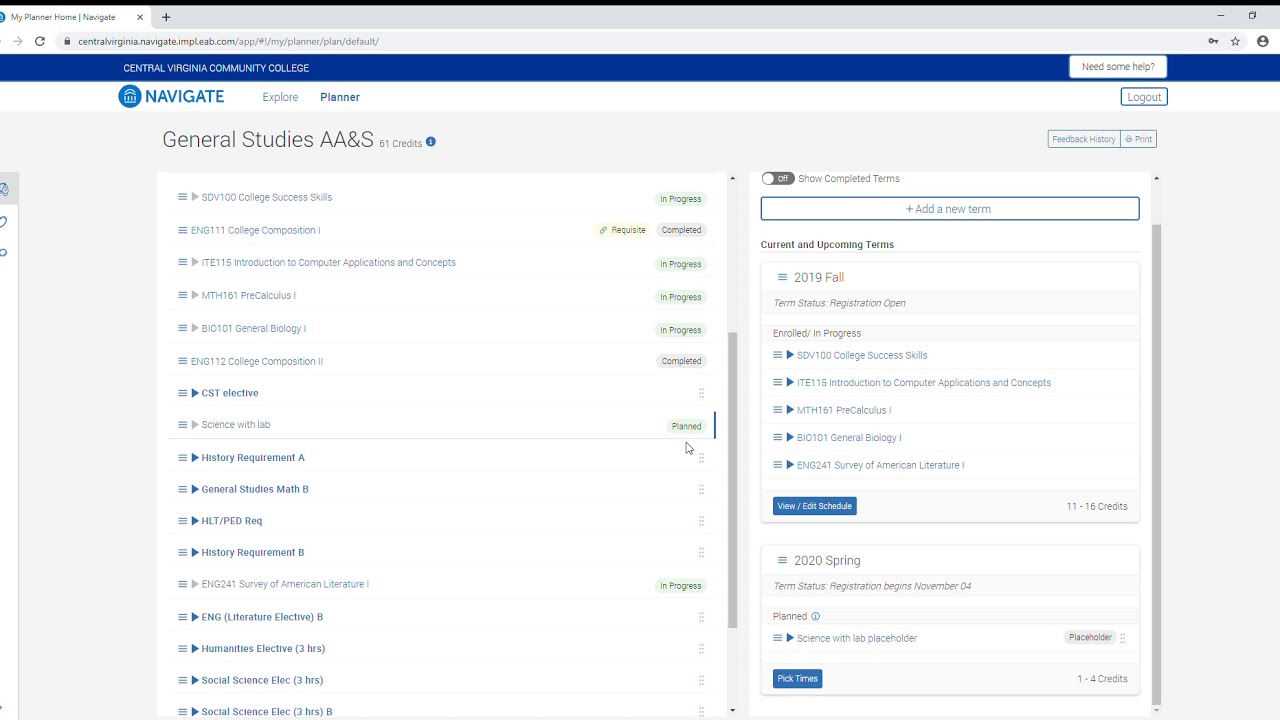 Planning and Registering in Navigate Student - YouTube