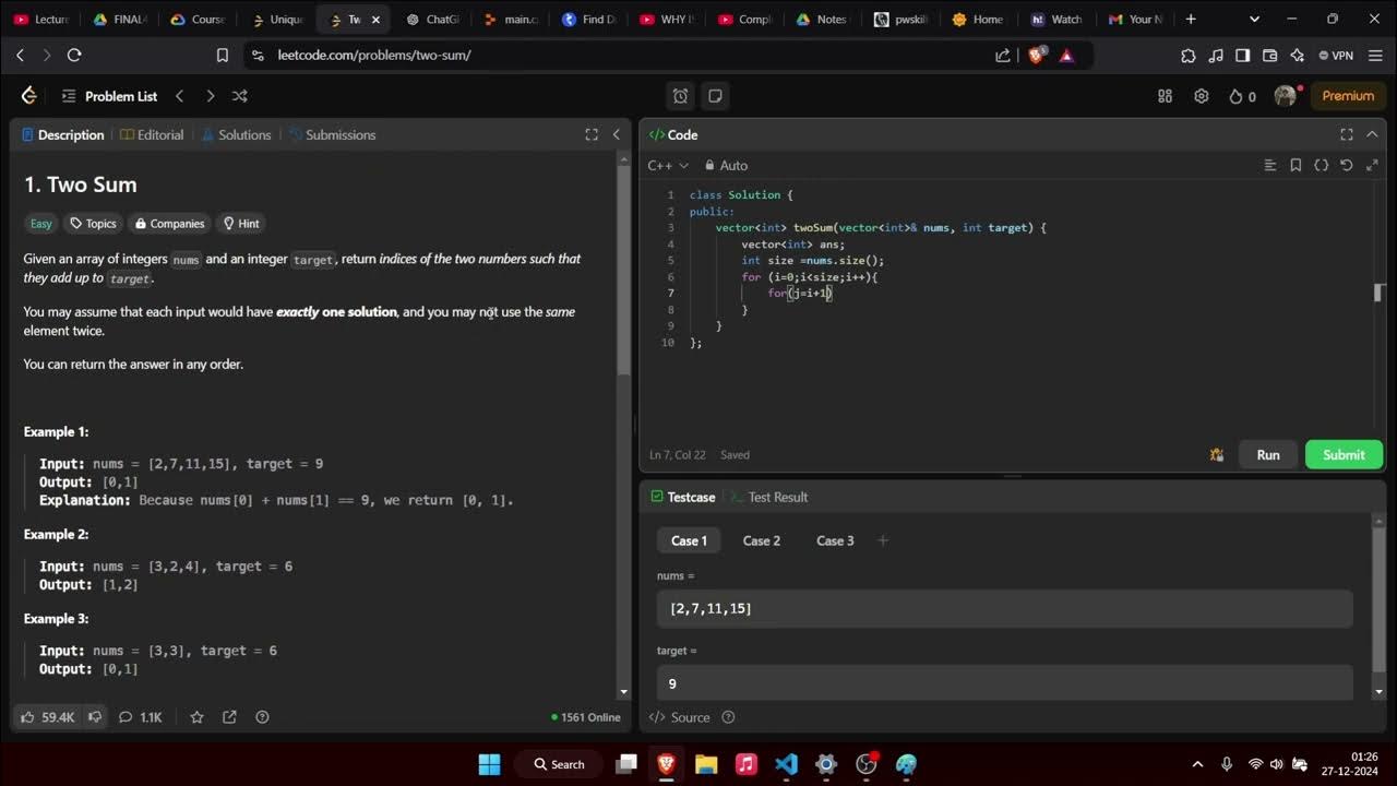 1. 2sum problem in leet code with ease - YouTube