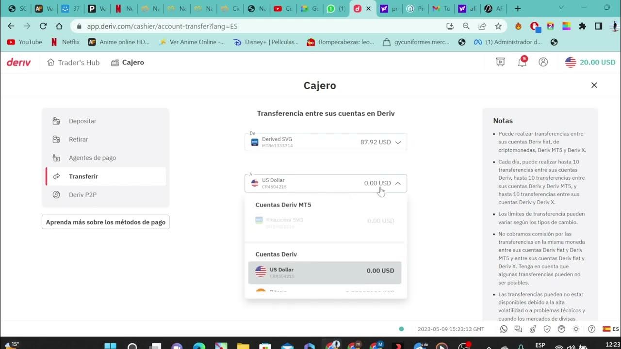 Cómo depositar y retirar de Mt5 Deriv índices y sintéticos - YouTube
