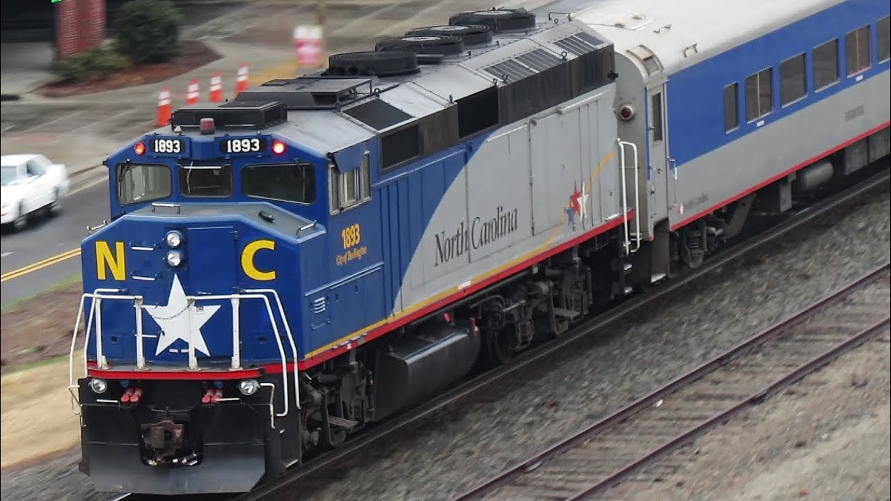 Amtrak #75 Piedmont Arriving, Boarding & Departing at Main St. Station ...