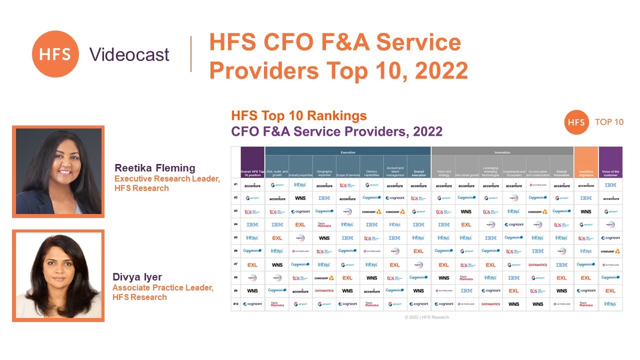HFS CFO F&A Service Providers Top 10, 2022 - YouTube