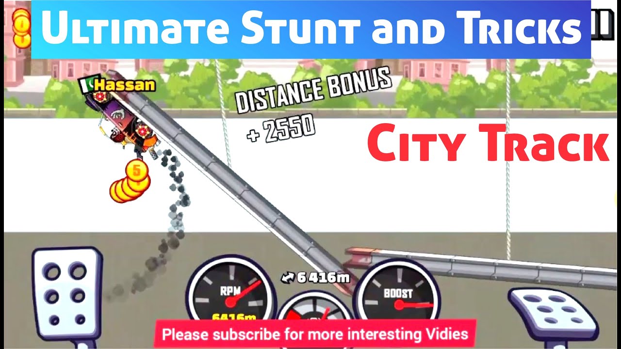 Hill Climb Racing 2-Best Stunt Ever in City Track With Rally Car - YouTube