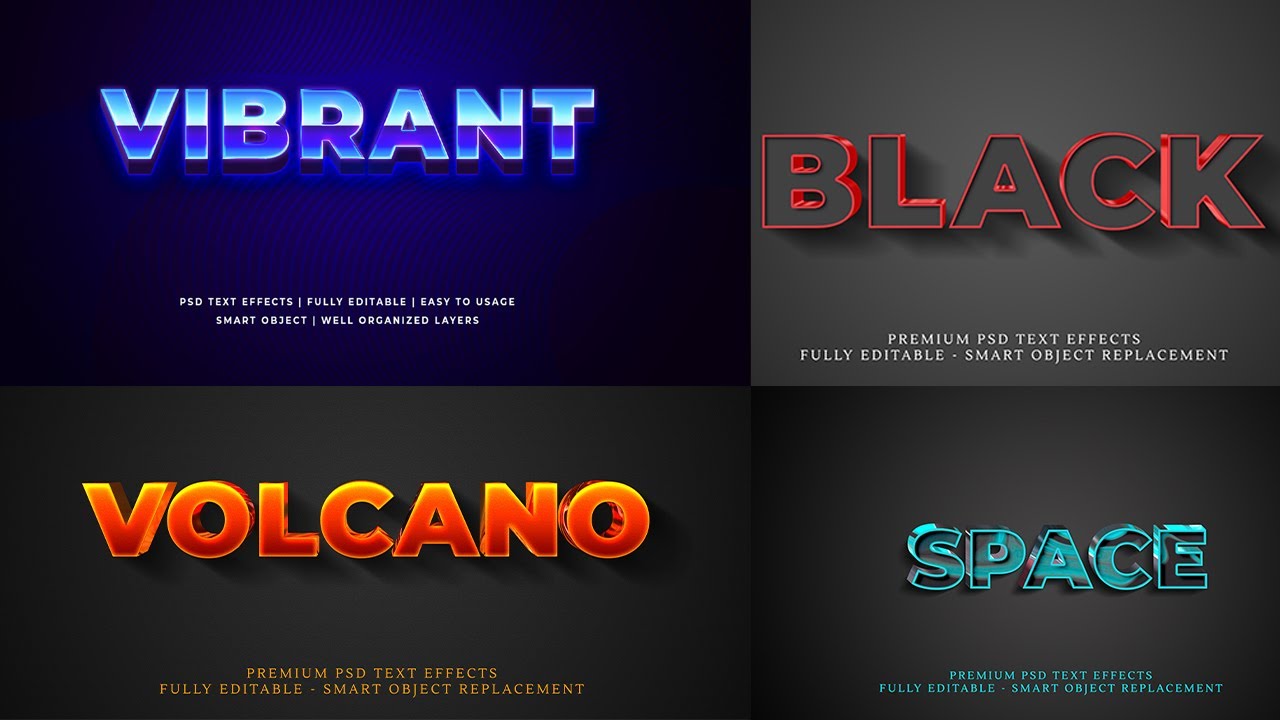 3D Text Style PSD Bundle[HA Bundles] - YouTube
