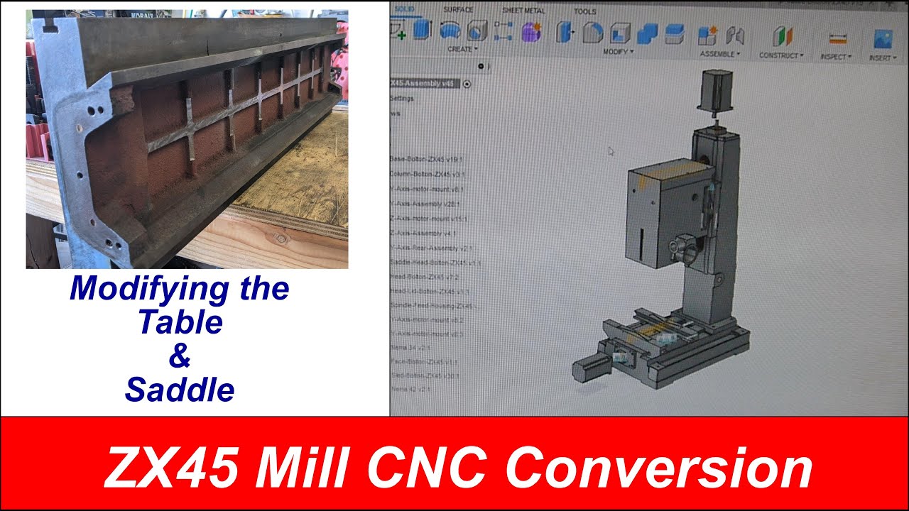 RF Clone ZX45 Mill CNC Conversion - Modifying Table & Saddle - YouTube