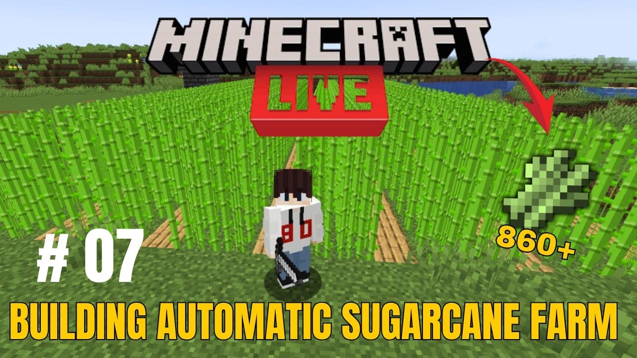 MINECRAFT FASTEST SUGARCANE FARM IN LIVE 🛑 || IN 1.21+ 😮😮|| DON'T MISS ...