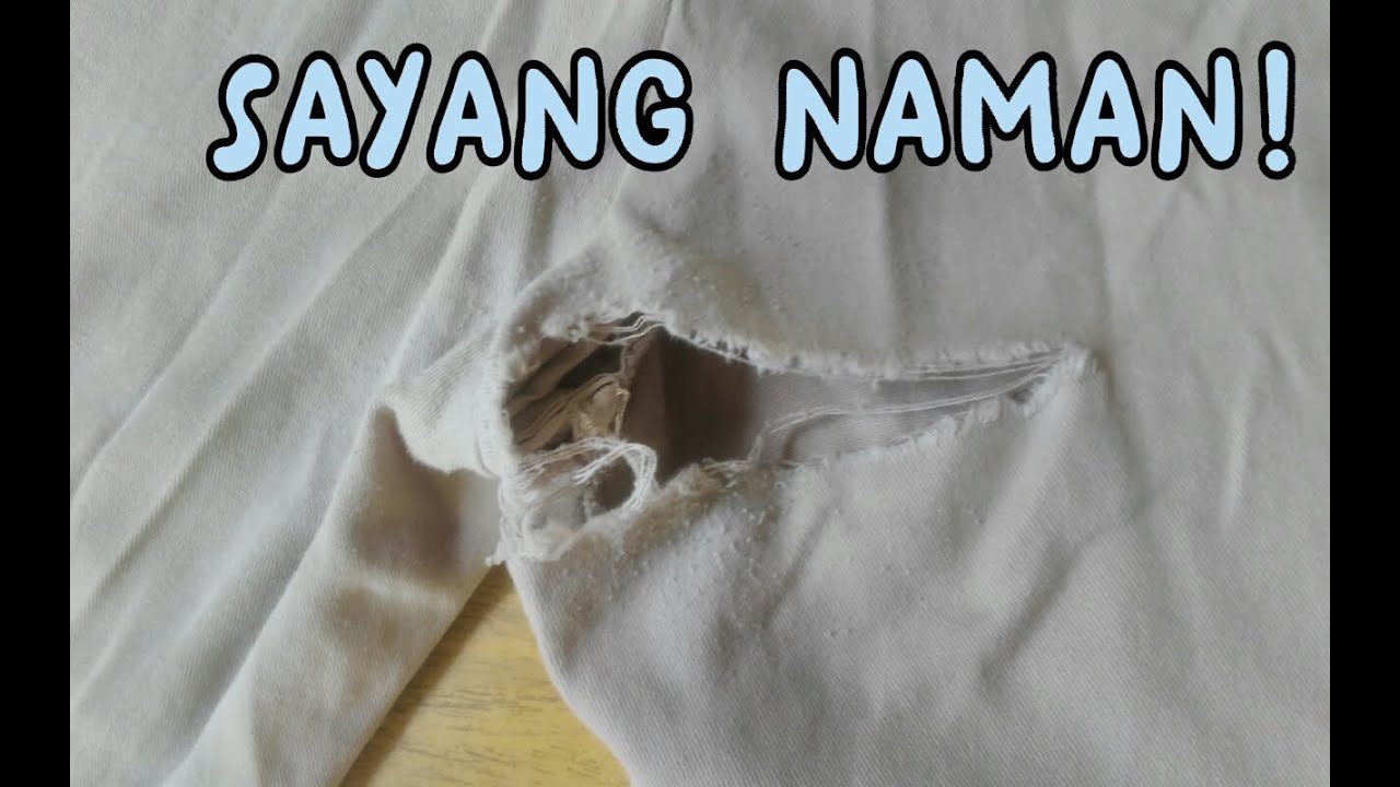 How to patch up broken pants/Paano magtagpi ng napunit na pantalon ...