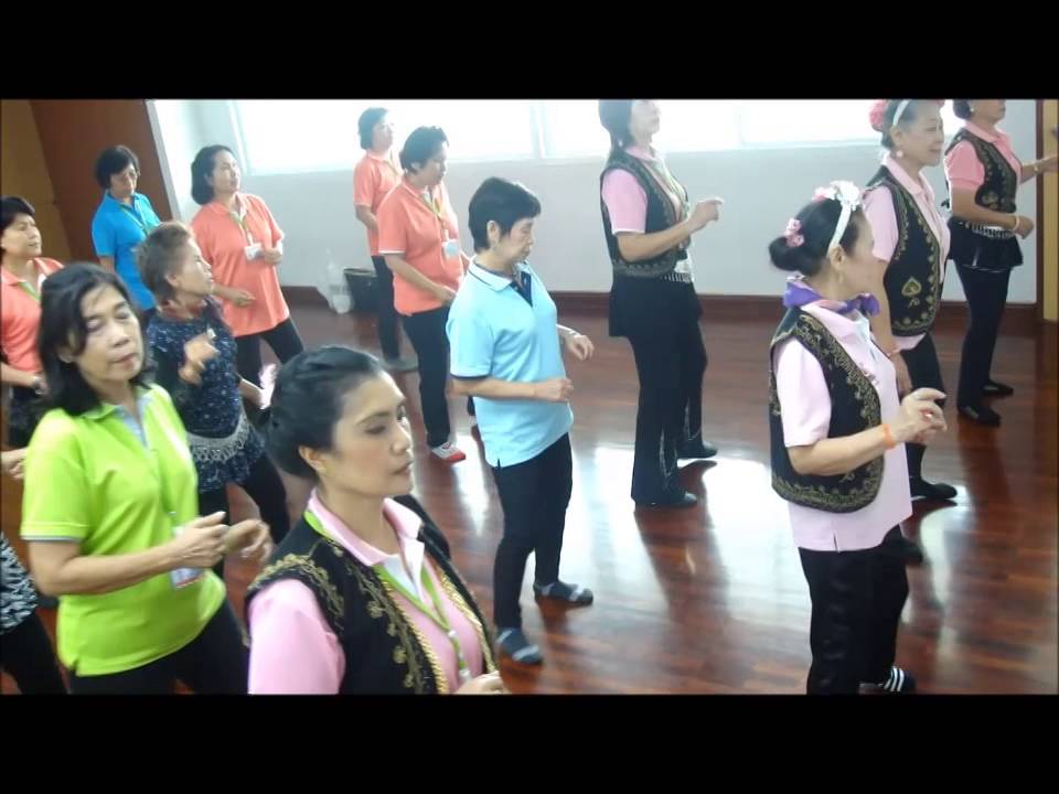 ชมรมรักษ์สุขภาพจังหวัดนนทบุรี - Line Dance จังหวะบีกิน (Beguine) - YouTube
