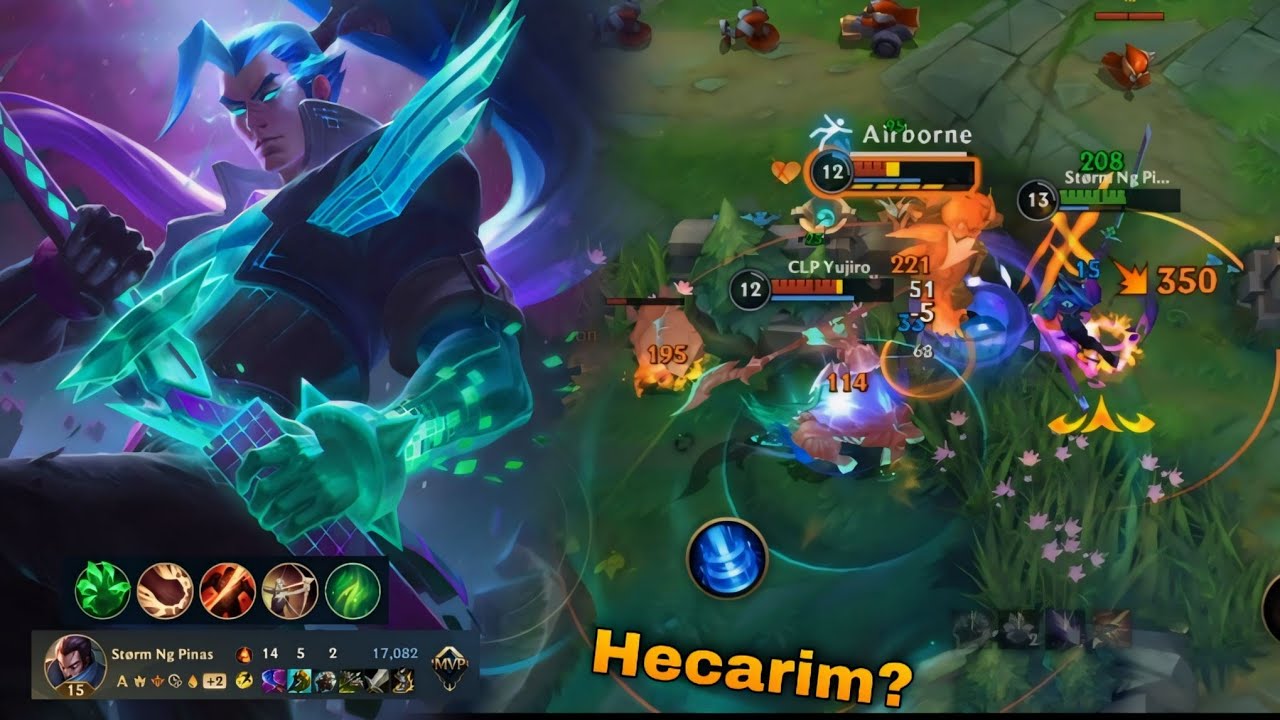 TOP 1 BUILD YASUO BEST BUILD AND RUNES YASUO VS HECARIM wild rift - YouTube