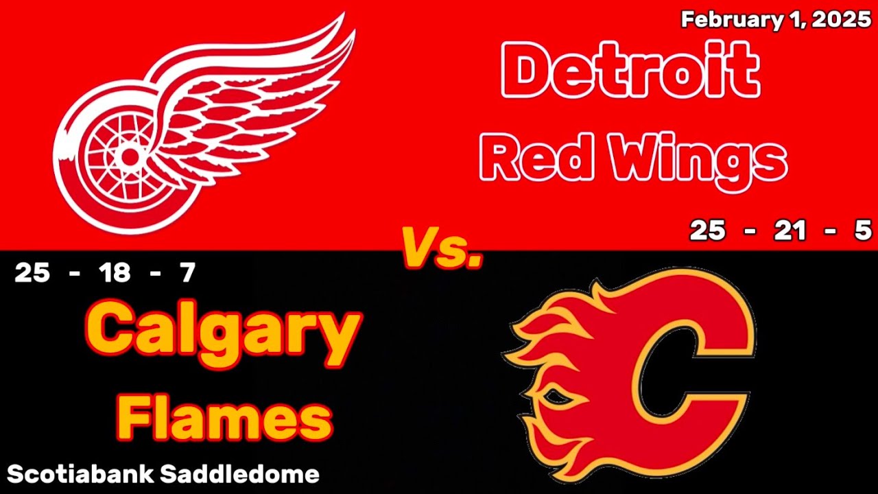 Detroit Red Wings vs Calgary Flames | February 1, 2025 | All Goals ...