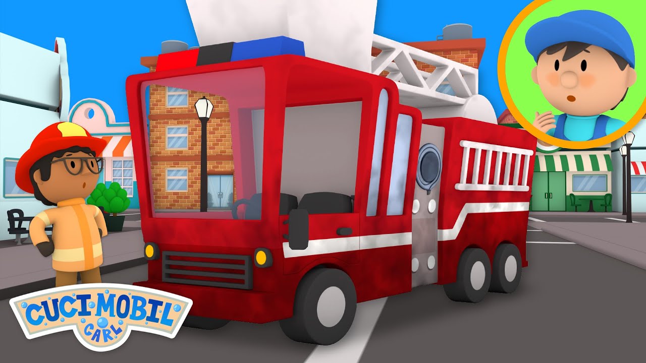 Truk Pemadam Felix | Cuci Mobil Carl | Kartun Untuk Anak-Anak - YouTube