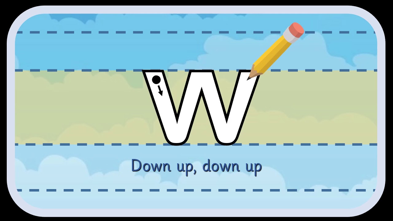 'w' letter formation - YouTube