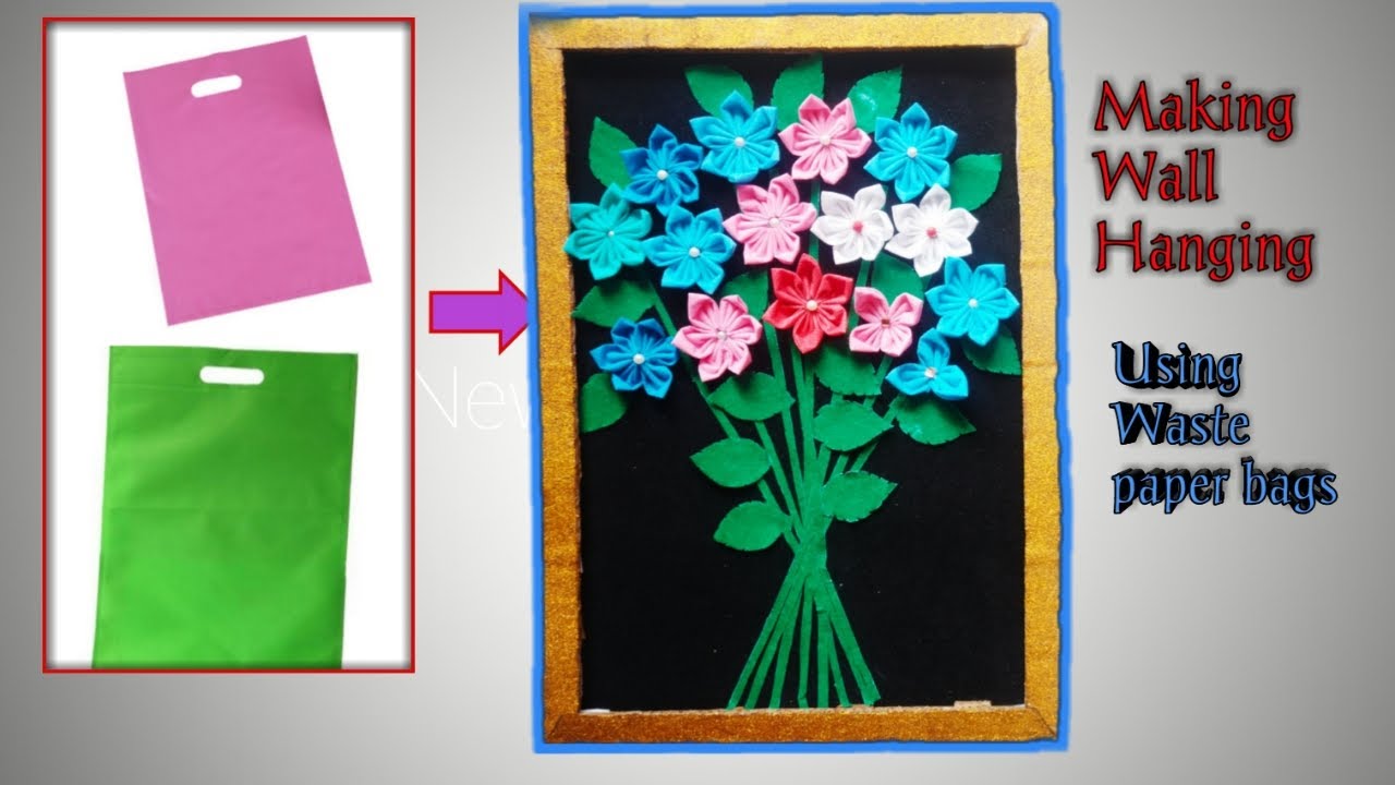 Easy& Beautiful Wall Hanging with waste paper bags and cardboard| How ...