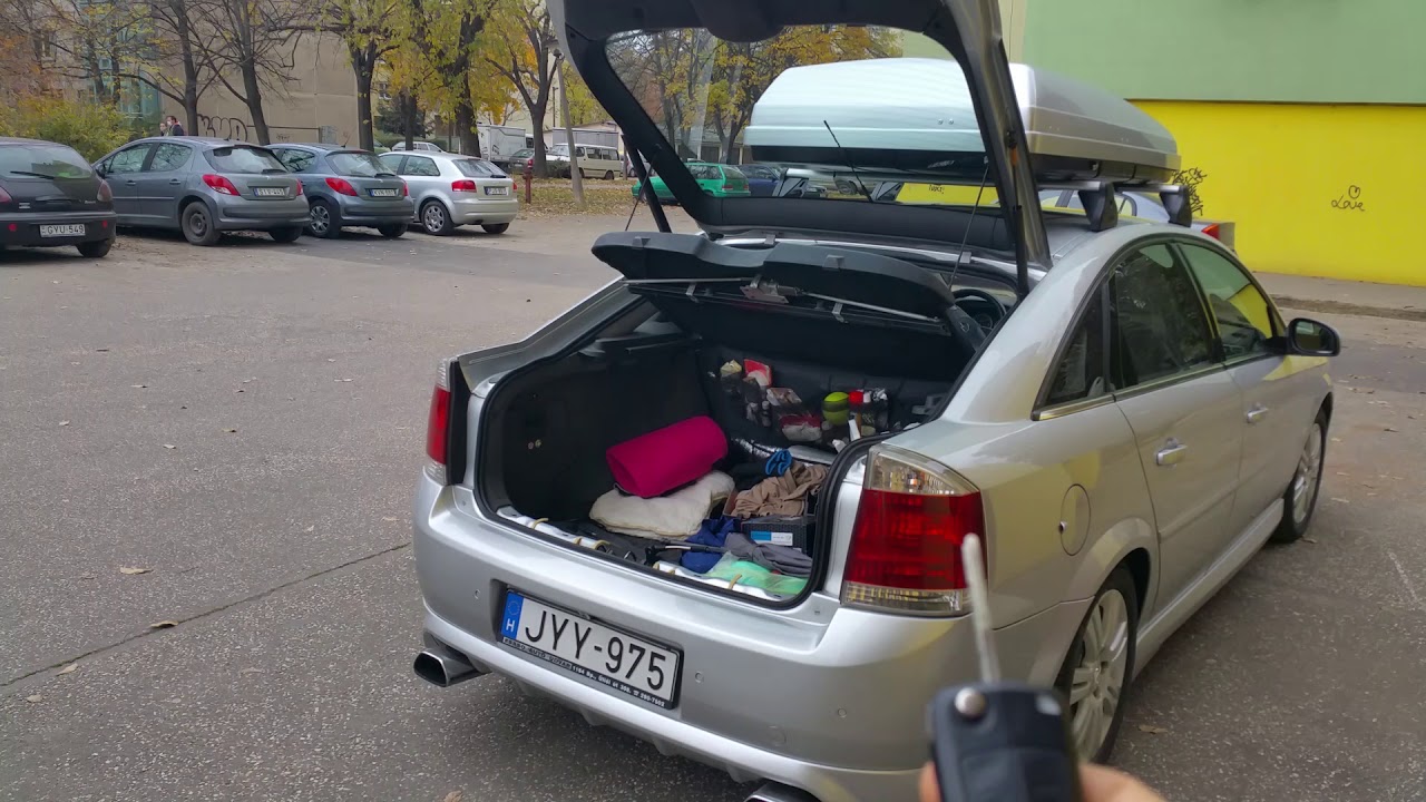 Opel Vectra C GTS trunk lid opening-closing with remote key 3.0 - YouTube