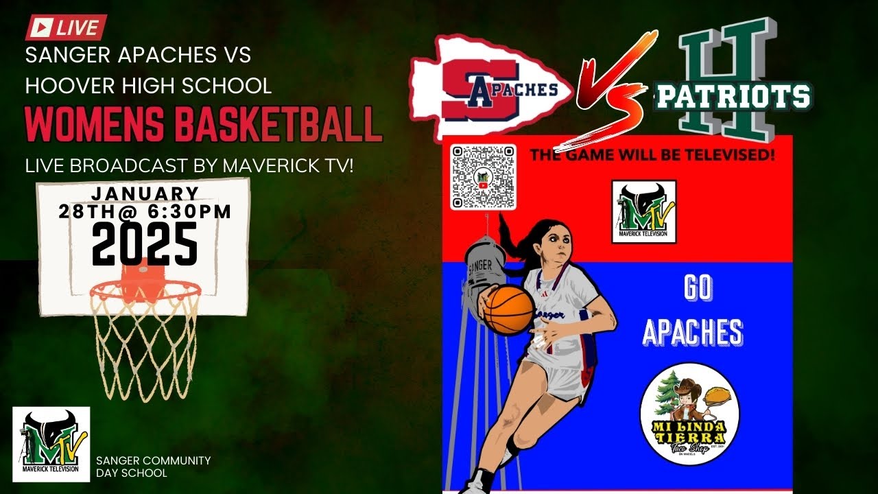 Sanger Apaches vs Hoover women's Varsity Basketball (Jan. 28th 6:30pm ...