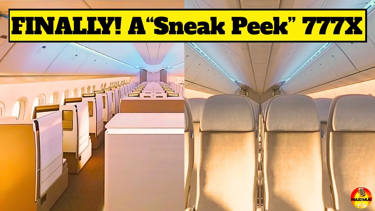 "SNEAK PEEK" See Inside The Boeing 777X! Boeing Releases interior Tease ...
