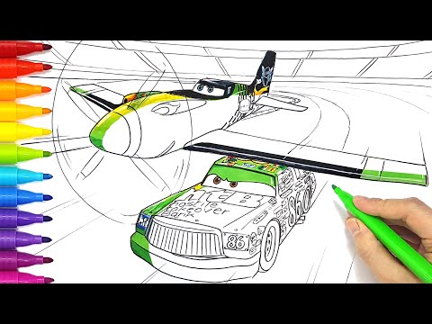 Ripslinger VS Chick Hicks . Planes Cars Drawing and Coloring Pages | Tim Tim TV - YouTube