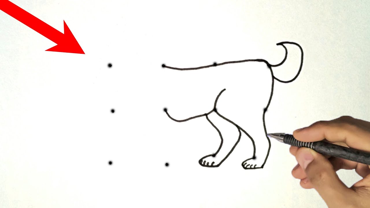 How To Draw Dog With Dots | Easy Drawing Dog Step By Step - YouTube