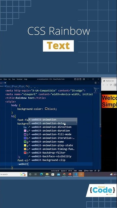 Css Rainbow Text In One Minute How To Create Rainbow Text In Css Shorts Simplicode 