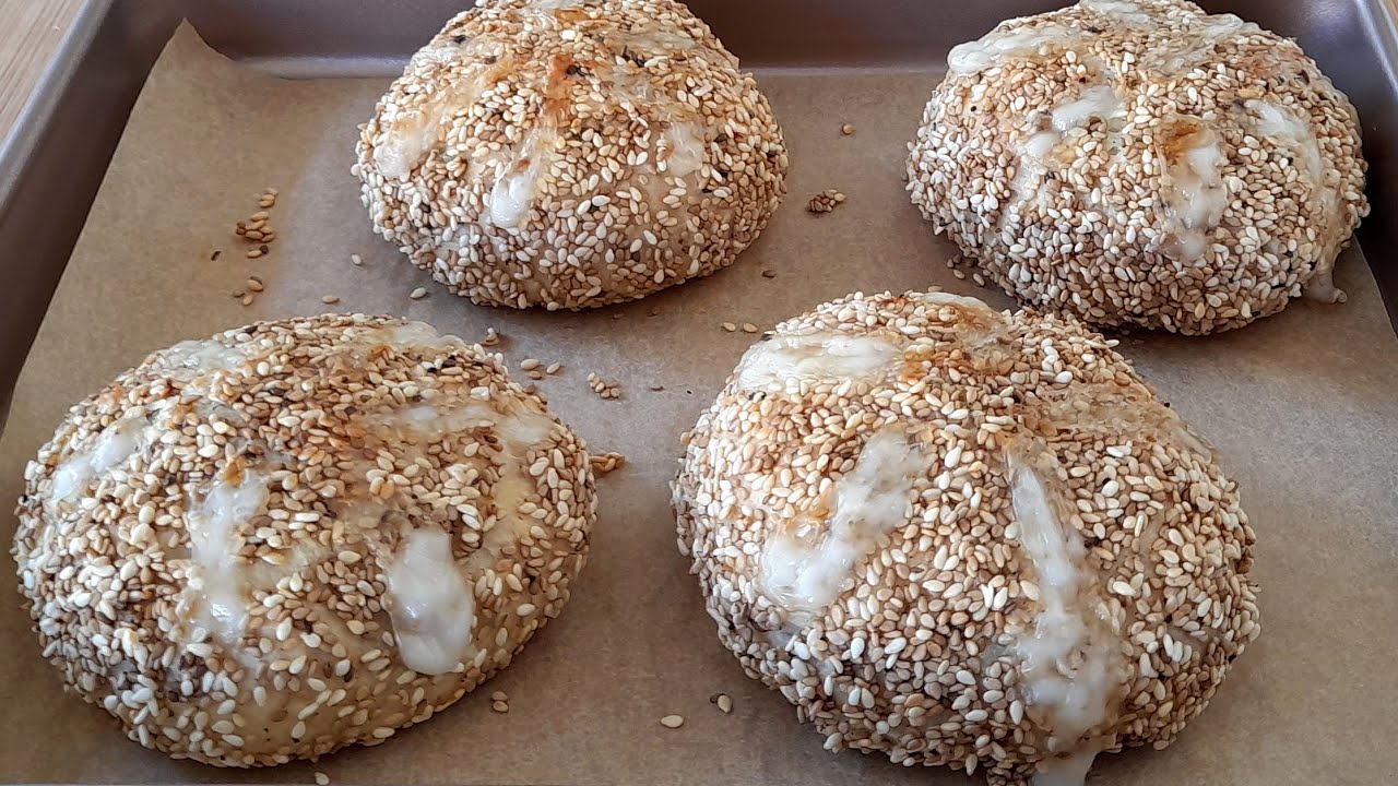Garlic Cheese sesame buns/bread - YouTube