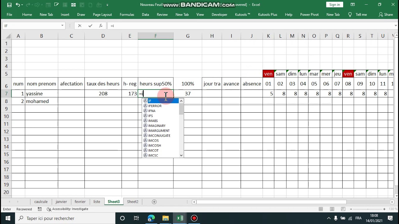 du tableau de pointage jusqu'à la paie 02 - YouTube