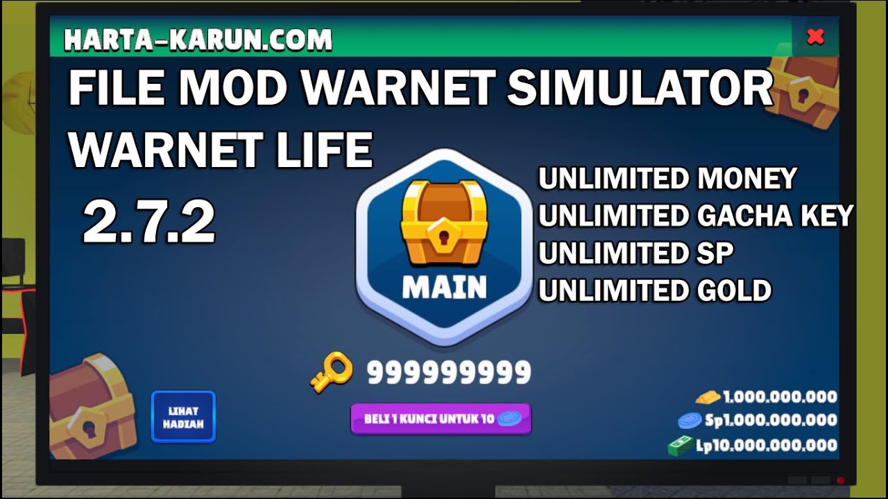 FILE MOD WARNET LIFE/WARNET SIMULATOR VERSI 2.7.2 UNTUK PC UNLIMITED ...