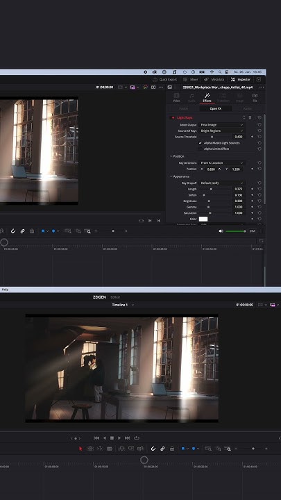 Add realistic Light Rays to your Video in Davinci Resolve 19 #davinciresolve #lightrays - YouTube