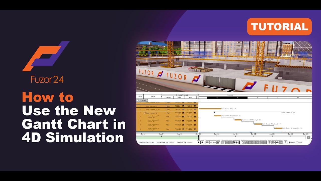[Fuzor 2024] How to Use the New Gantt Chart in 4D Simulation - YouTube