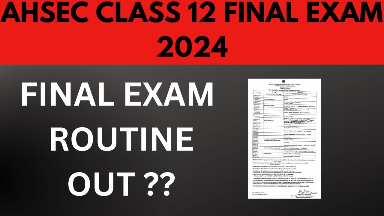 AHSEC Class 12 Boards Routine Finally Published | AHSEC CLASS 12 BOARDS ...