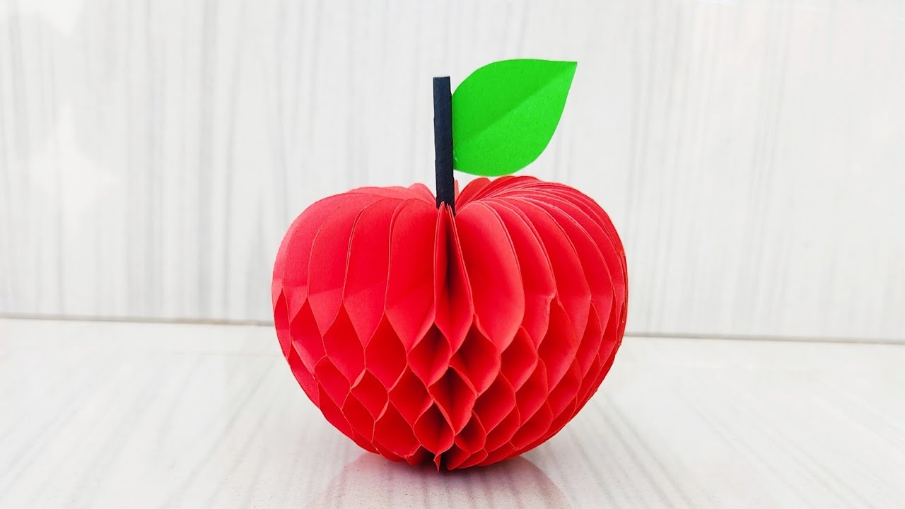 Paper Apple Craft | How to Make Apple With Paper | 3D Craft With Paper ...