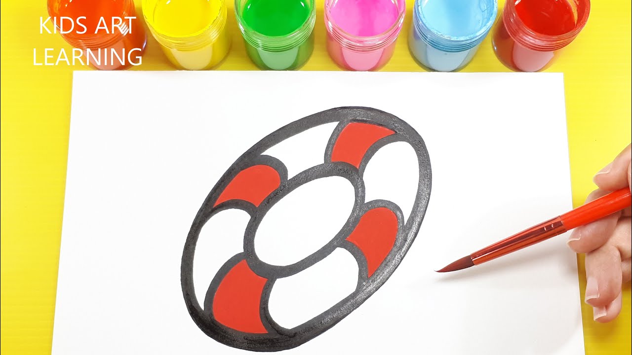 How To Draw A Lifebuoy | Easy Drawing Step By Step 😊 - YouTube