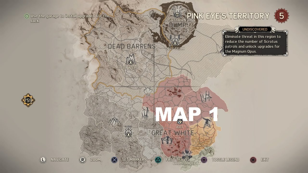 Mad Max Gob Stone Oil Pump Camp Locations - Map 1 - ماد ماكس - YouTube