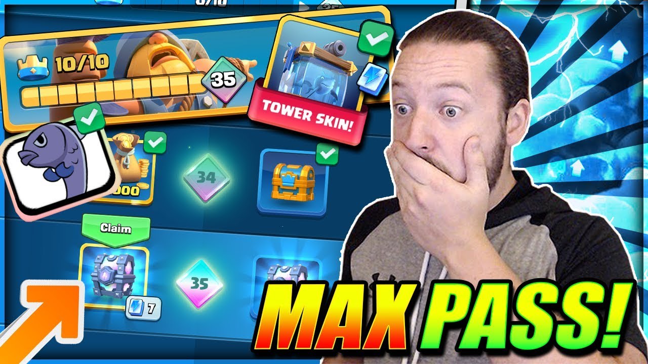 GEMMING MAX BATTLE PASS REWARDS!! ALL 35 PASS ROYALE TIERS UNLOCKED ...