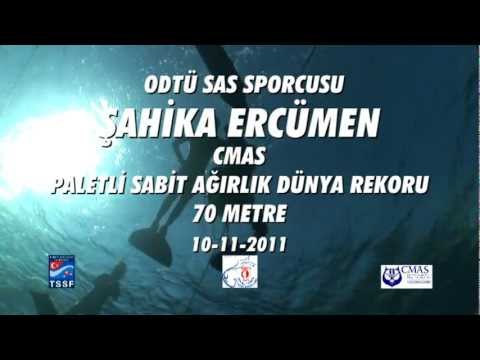 Sahika Ercümen CMAS Paletli Serbest Dalış Rekoru - 70 m.