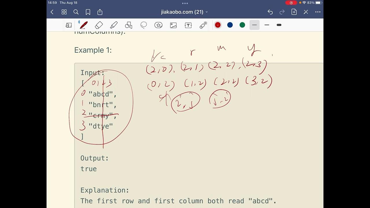 贾考博 LeetCode 422. Valid Word Square - YouTube