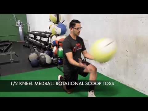 1/2 Knee Medball Rotation Scoop Toss - YouTube