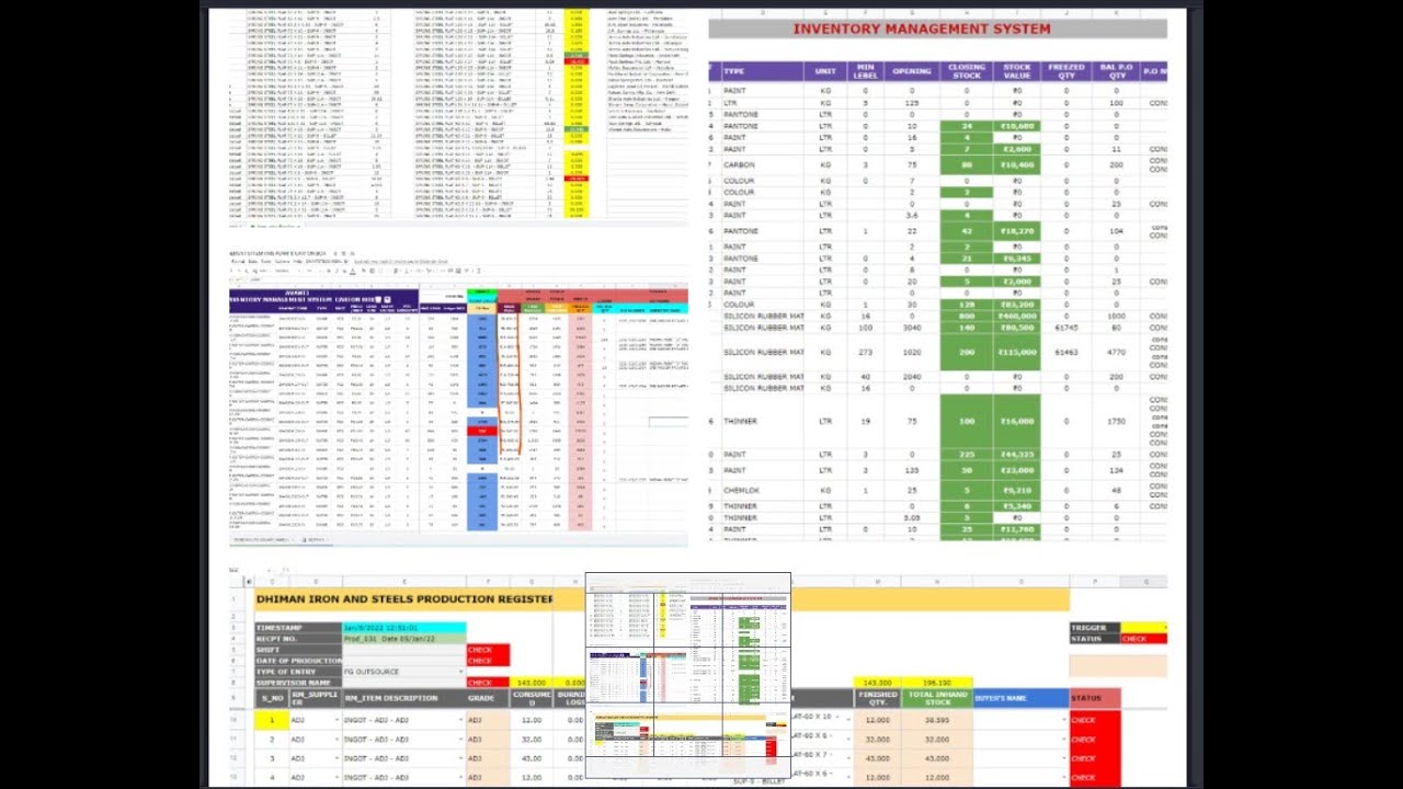 Order Collection | Production| RM Stock Inventory| FG Stock Inventory ...