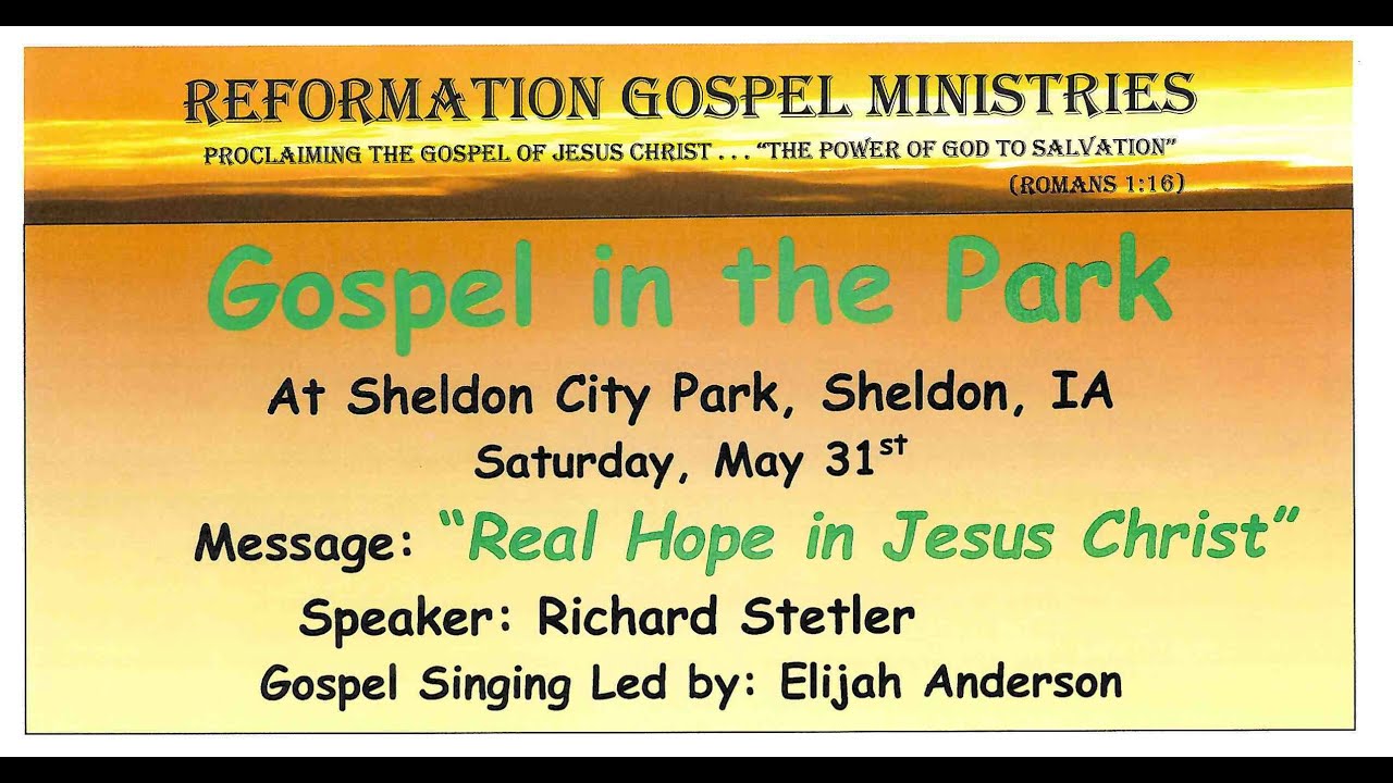 Gospel in the Park - "Real Hope in Jesus Christ" - YouTube