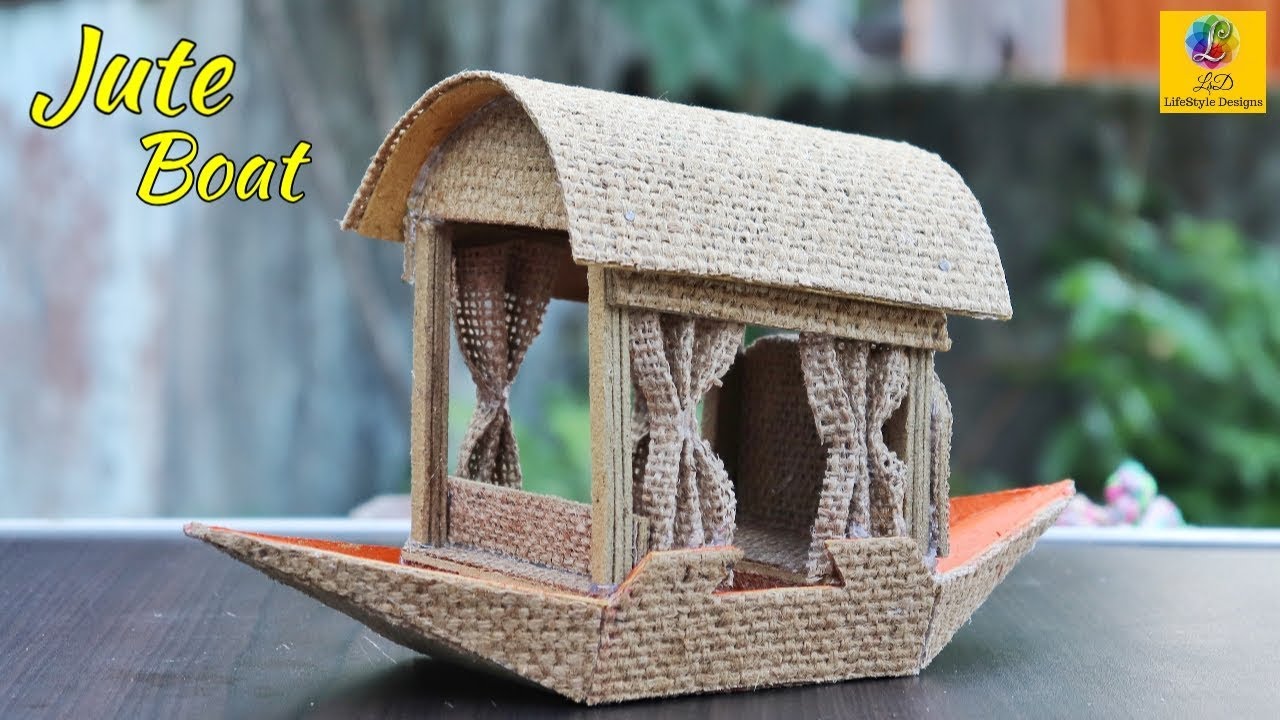 Amazing! make a beautiful boat from Jute and Cardboard | Jute boat ...