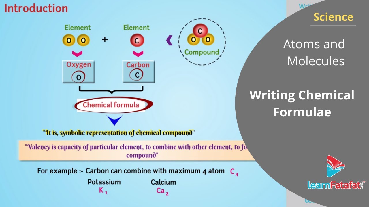 Atoms and Molecules Class 9 Science - Writing Chemical Formulae - YouTube